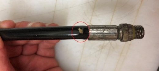 Damaged high pressure content gauge hoses on bail-outs – IMCA