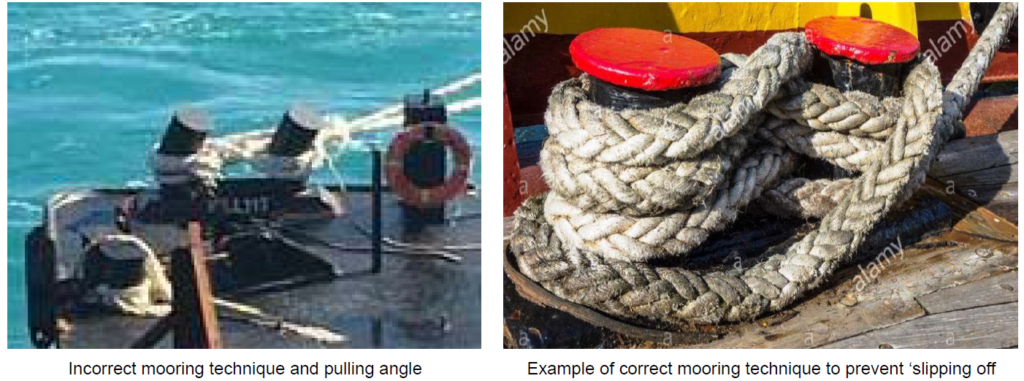 Mooring incident: mooring line slipped off and snapped back – IMCA