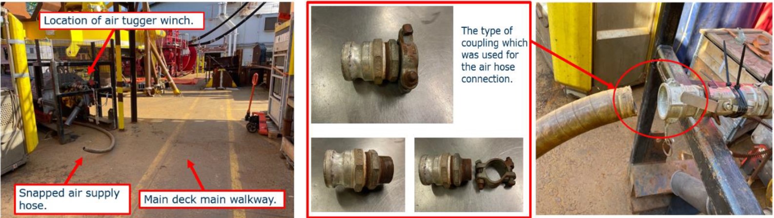 Air hose connection failure – IMCA