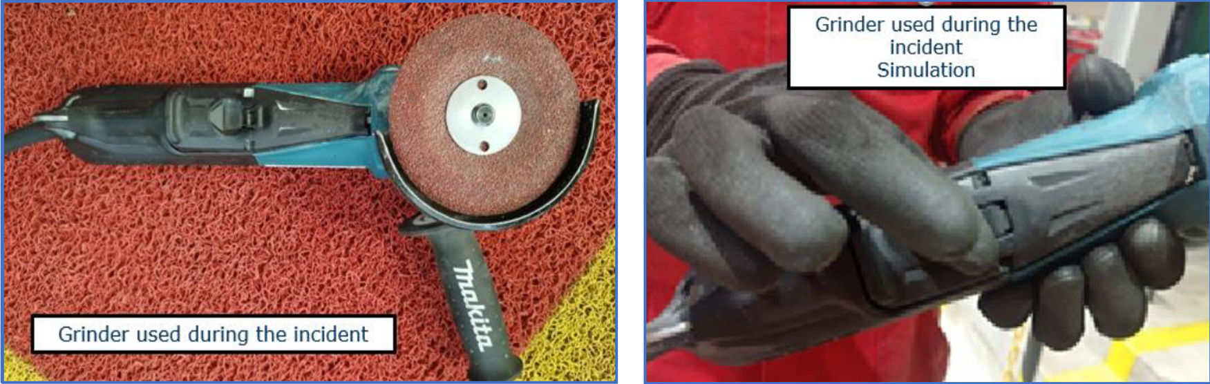 Hand injury from portable grinder – IMCA